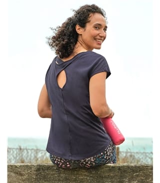 Marine | Flex Twist Back Top | WoolOvers UK