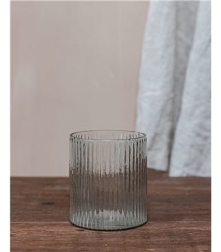 Ribbed | Wide Glass Vase | WoolOvers UK