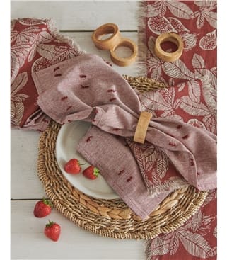 Ruby | Tuft Napkin Set Of 4 | WoolOvers UK