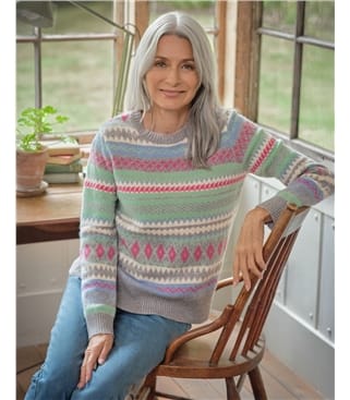 Multi | Sherbet Dip Fairisle Jumper | WoolOvers UK