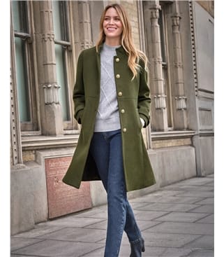 Olive | Military Dolly Coat | WoolOvers UK