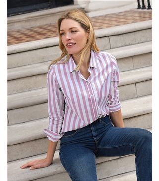 Viola Wide Stripe | Signature Cotton Shirt | WoolOvers US
