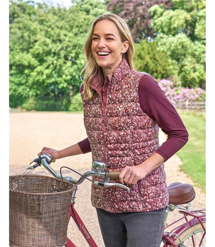 Abstract Spot Print | Lynford Puffer Gilet | WoolOvers UK