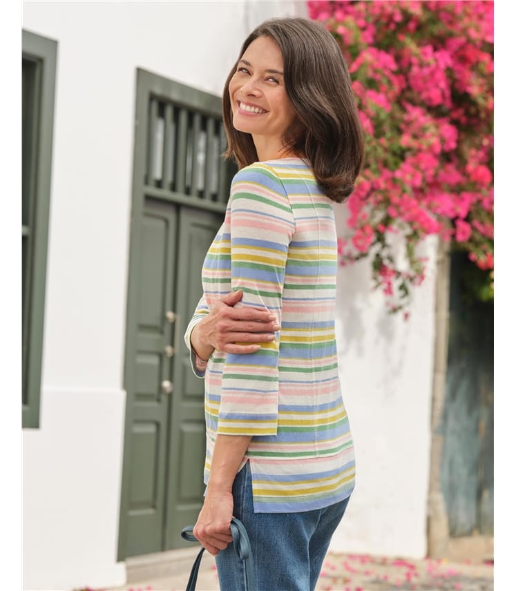 | Baumwoll-Leinen-Top mit geteiltem Saum | Woolover DE