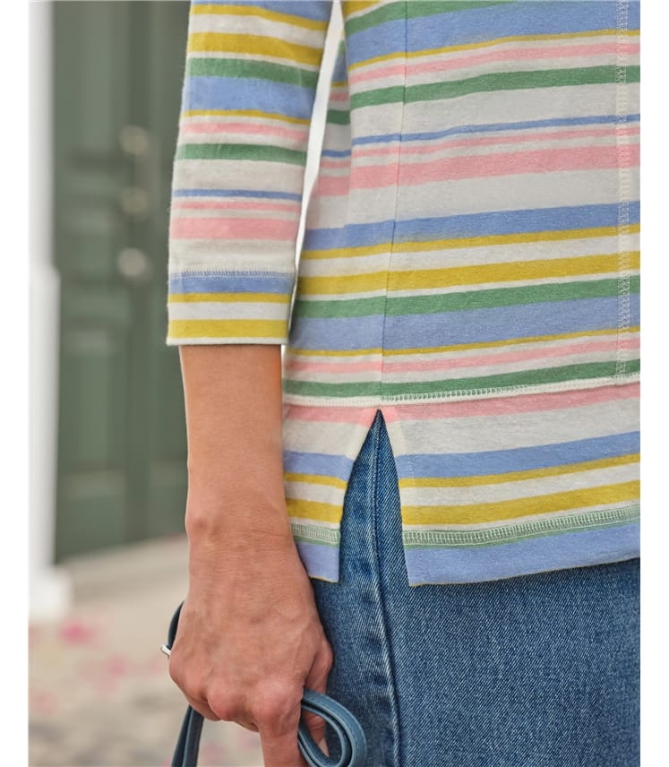 | Baumwoll-Leinen-Top mit geteiltem Saum | Woolover DE