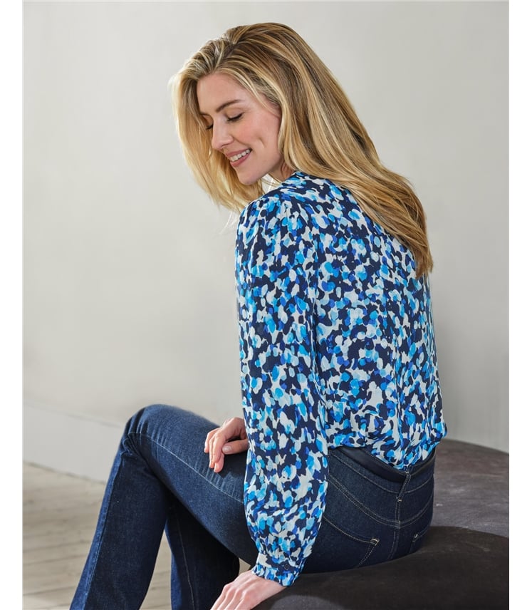 Dotty | Woven Blouse With Keyhole Detail | WoolOvers UK