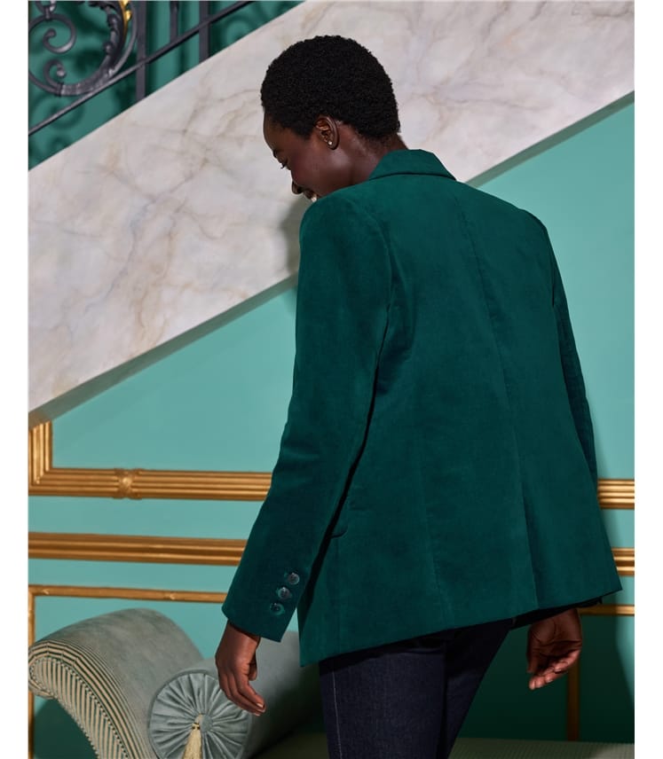 Forest Green | Washed Velvet Jacket | WoolOvers US