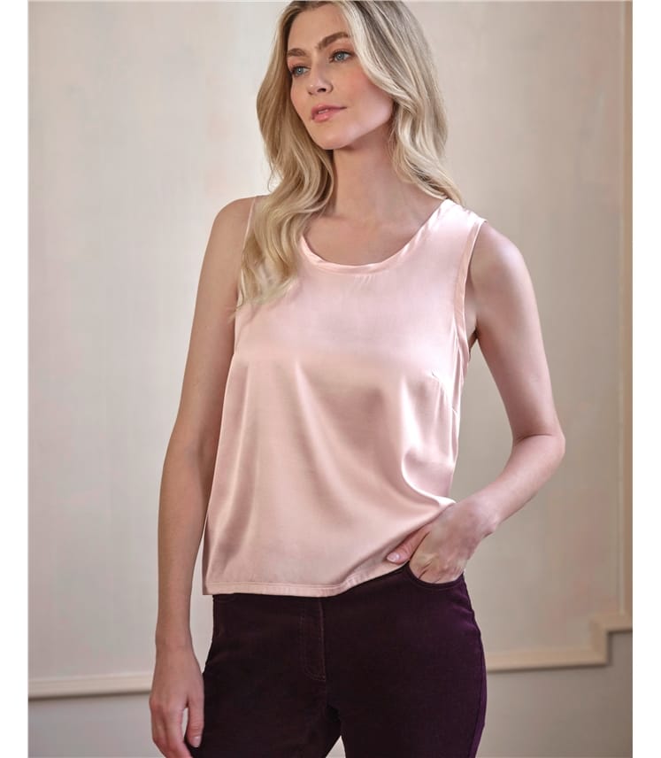 Oyster | Silk Front Jersey Vest | WoolOvers US