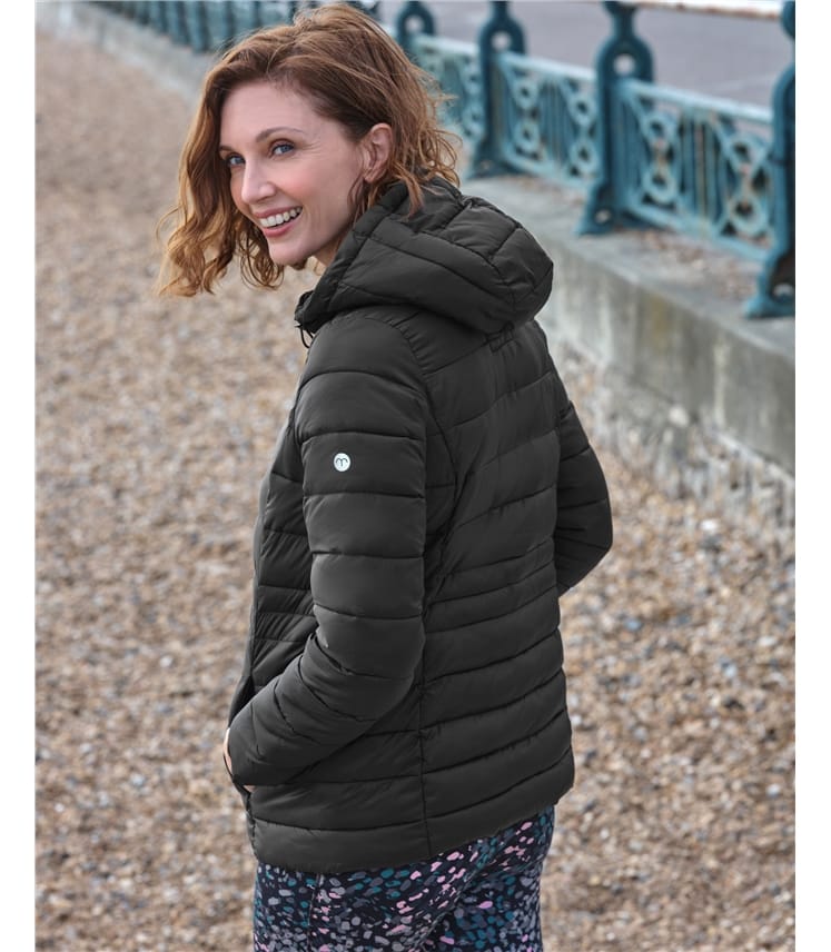 Black | Suffolk Hooded Puffer Jacket | WoolOvers UK