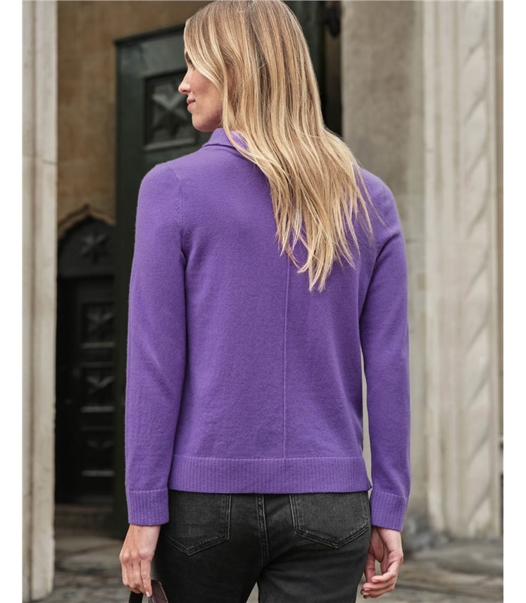 Deep Violet | Cashmere Bardot Neck Jumper | WoolOvers UK