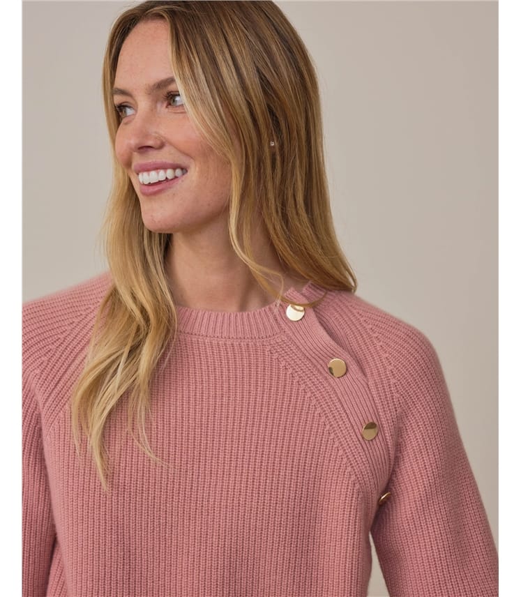Rose | Cashmere Blend Button Sweater | WoolOvers US