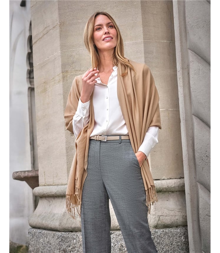 Camel | Super Soft Cashmere Blend Pashmina | WoolOvers US