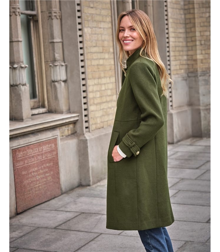 Olive | Military Dolly Coat | WoolOvers UK