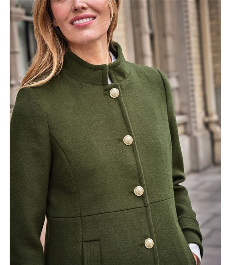 Olive | Military Dolly Coat | WoolOvers UK