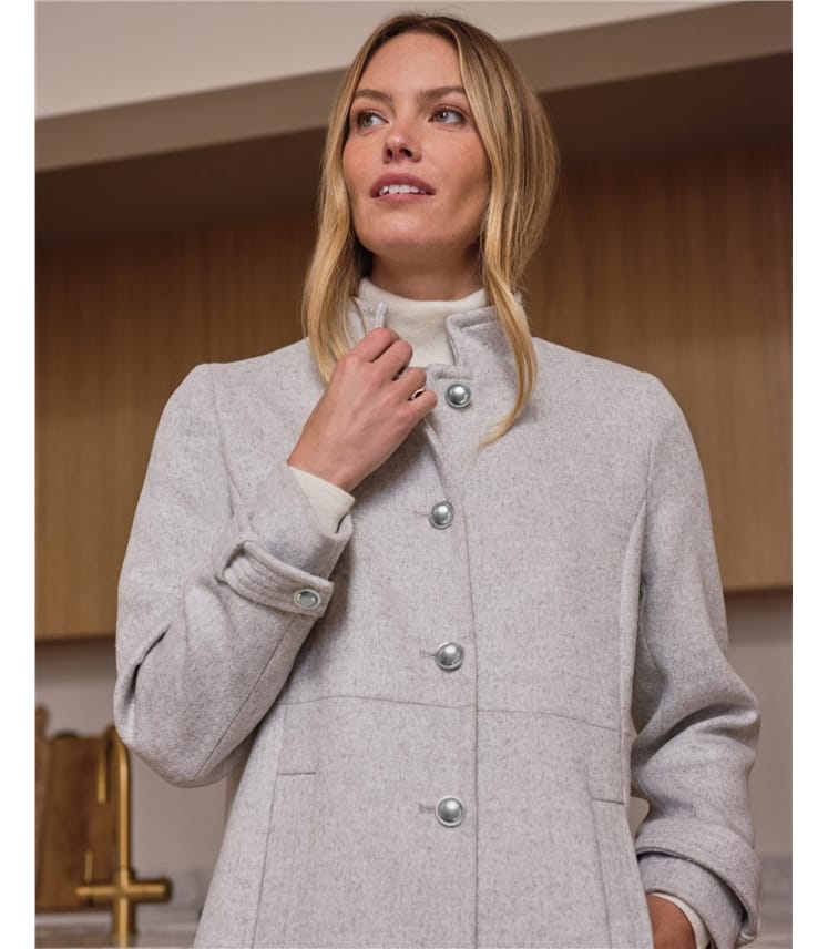 Glass Grey | Military Dolly Coat | WoolOvers UK