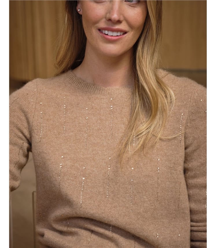 Camel | Crystal Raindrop Sweater | WoolOvers US