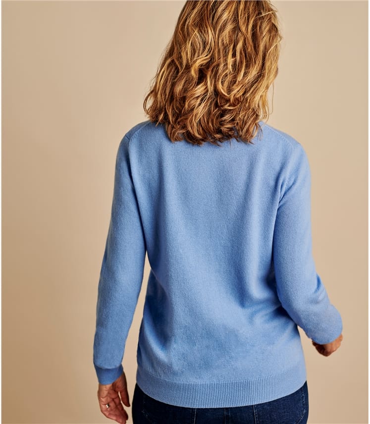 Clear Sky Cashmere And Merino Crew Neck Knitted Jumper Woolovers Uk