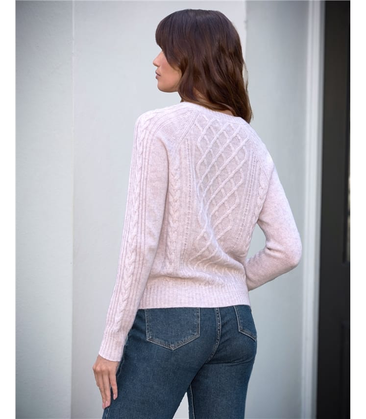 Marble | Cable Crew Neck Cashmere Sweater | WoolOvers US