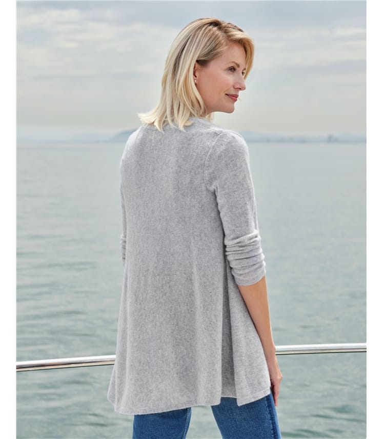 Heather Dove | Gassato Lightweight Cashmere Swing Cardigan | WoolOvers UK