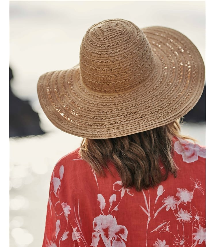 Natural | Braided Floppy Straw Hat | WoolOvers UK