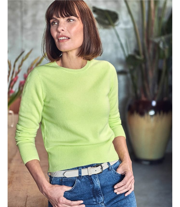 Limeade | Cashmere Cropped Sweater | WoolOvers US