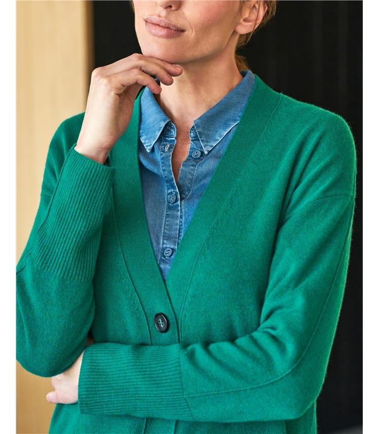Emerald | Cashmere Boyfriend Cardigan | WoolOvers UK