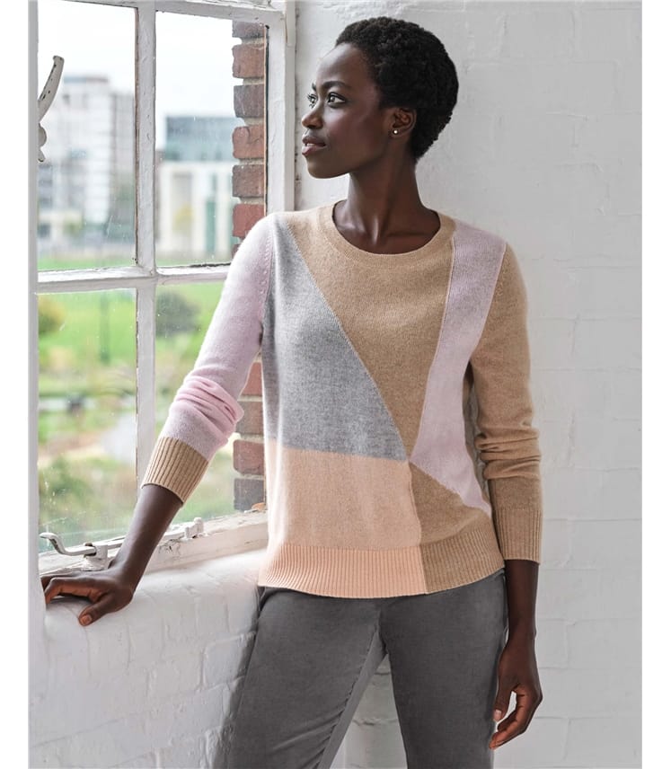 Soft Multi | Gassato Diagonal Intarsia Sweater | WoolOvers US