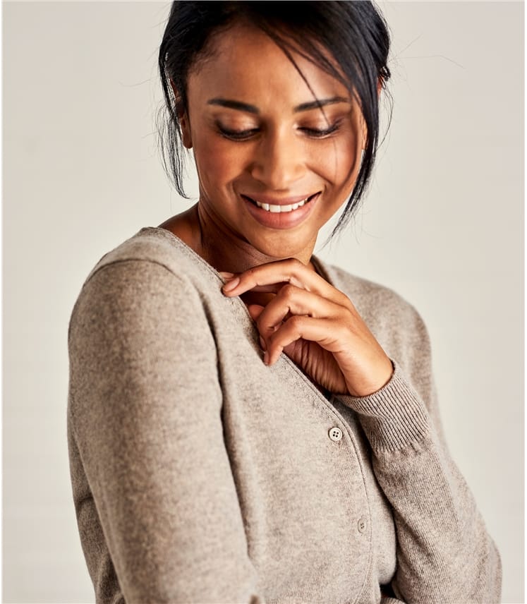 Pepper Womens Cashmere Merino Classic V Neck Cardigan Woolovers Uk
