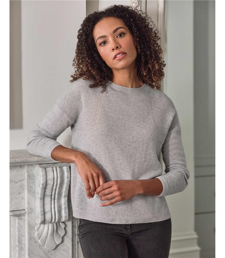 Gris cristal | Luxurious Pure Cashmere Jumper | WoolOvers FR