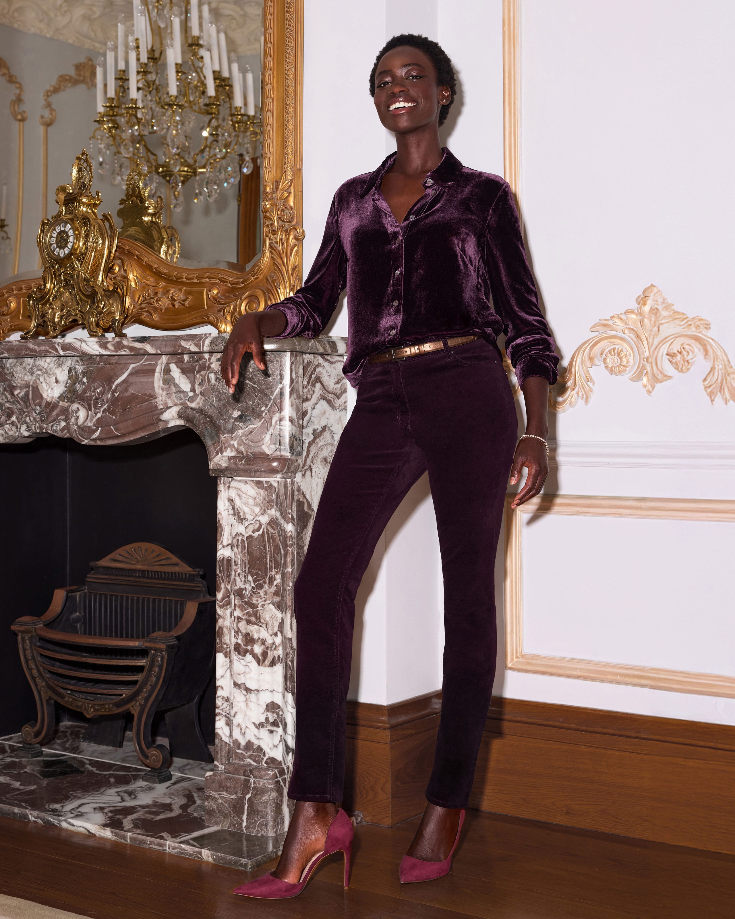 Merlot | Washed Velvet Jean | WoolOvers UK