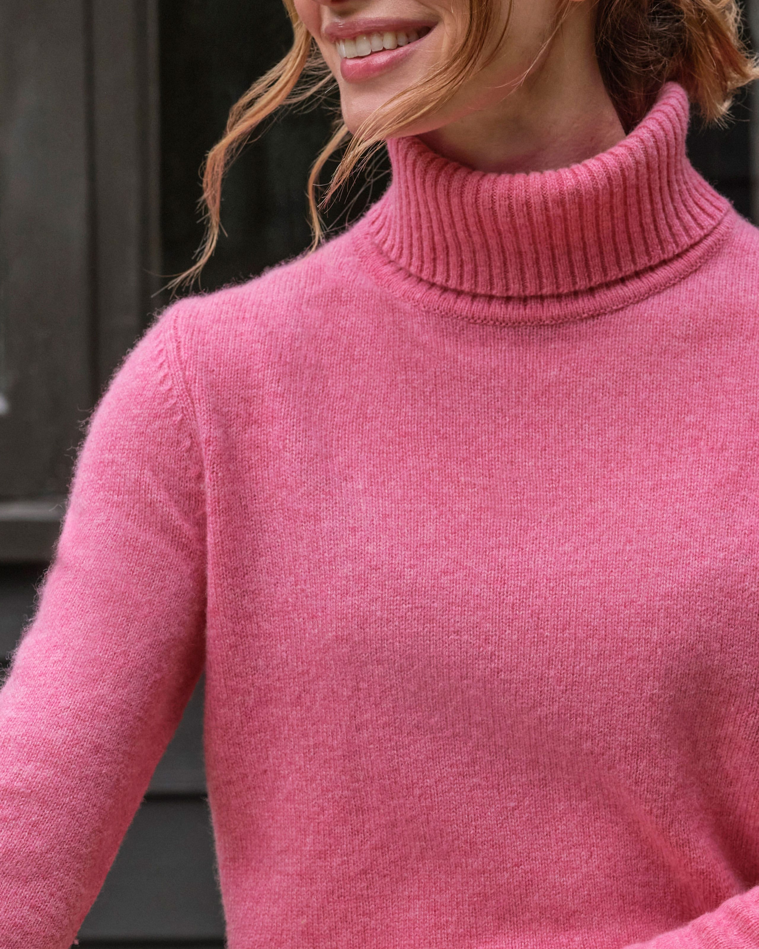 Pink Marl | Womens Lambswool Polo | WoolOvers UK