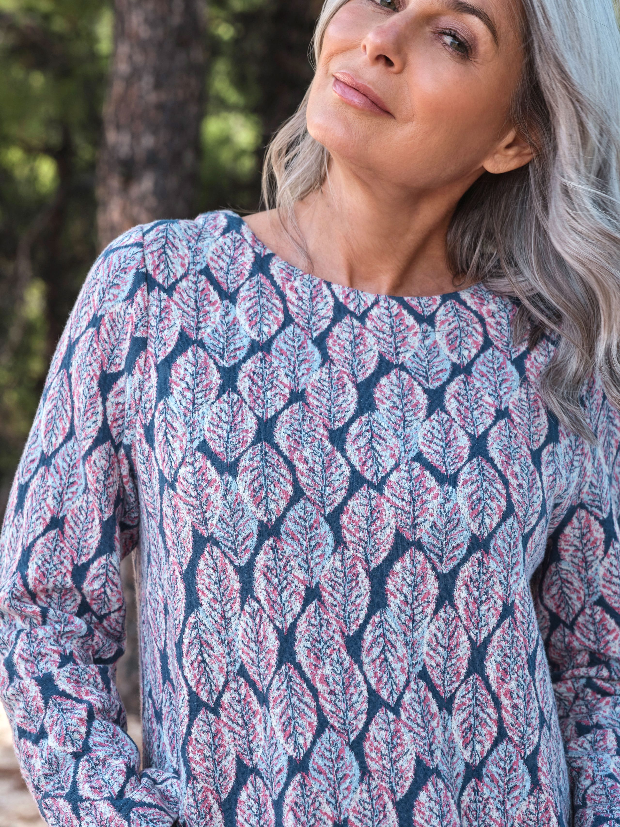 Multi Pastel | Jacquard Boat Neck Tunic | WoolOvers UK