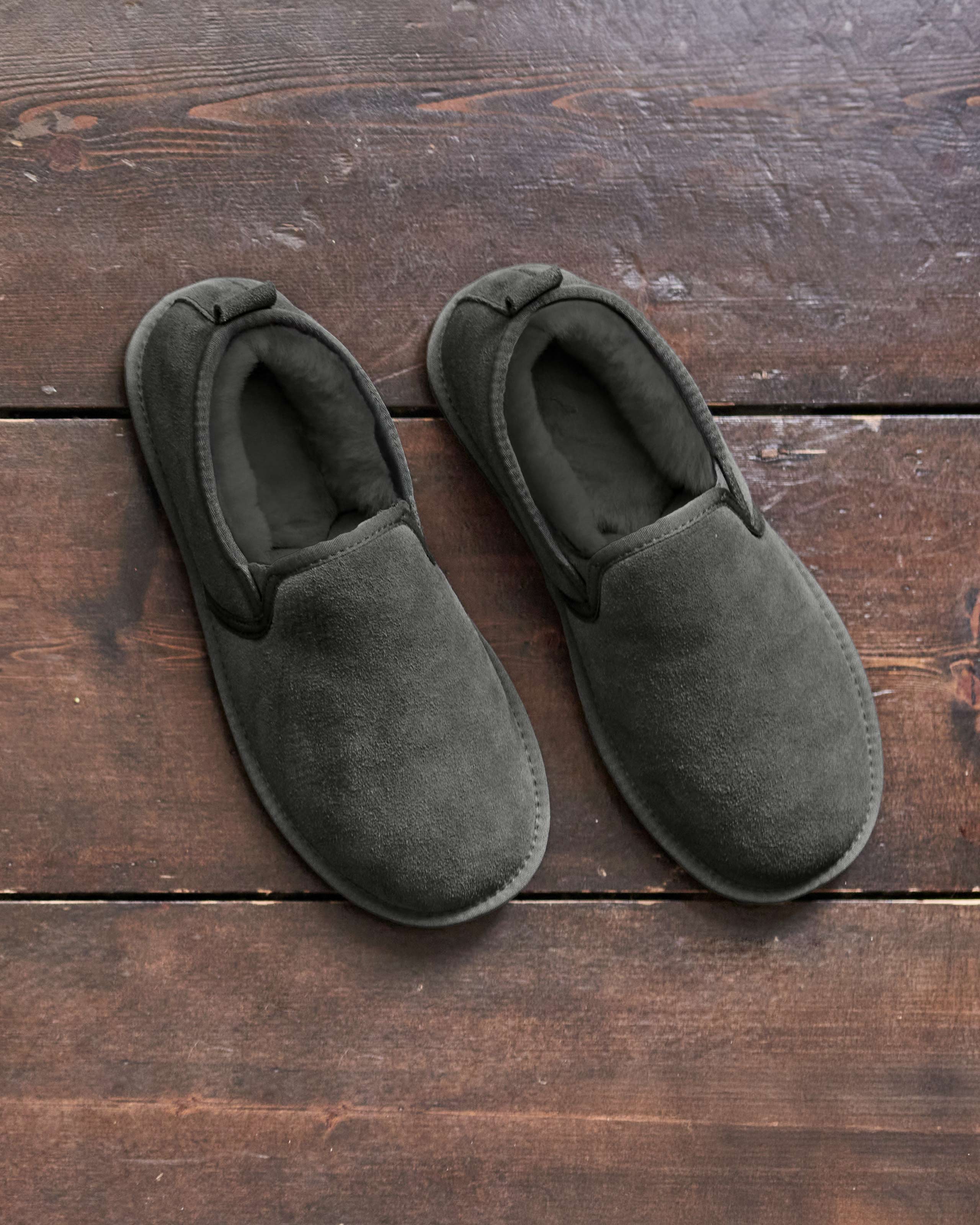 Charcoal | Sheepskin Full Slipper | WoolOvers UK