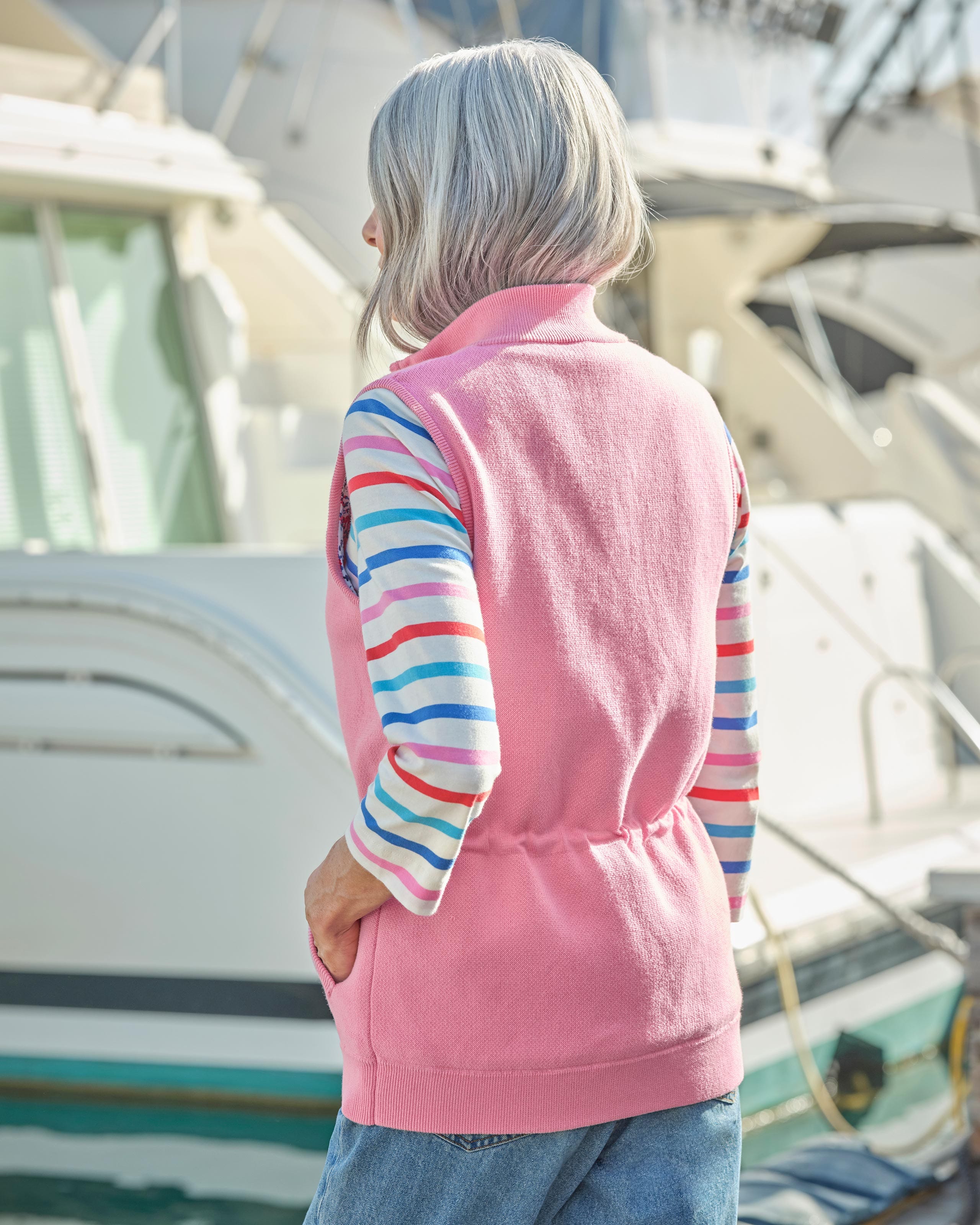 Light Pink | Cotton Lined Gilet | WoolOvers AU