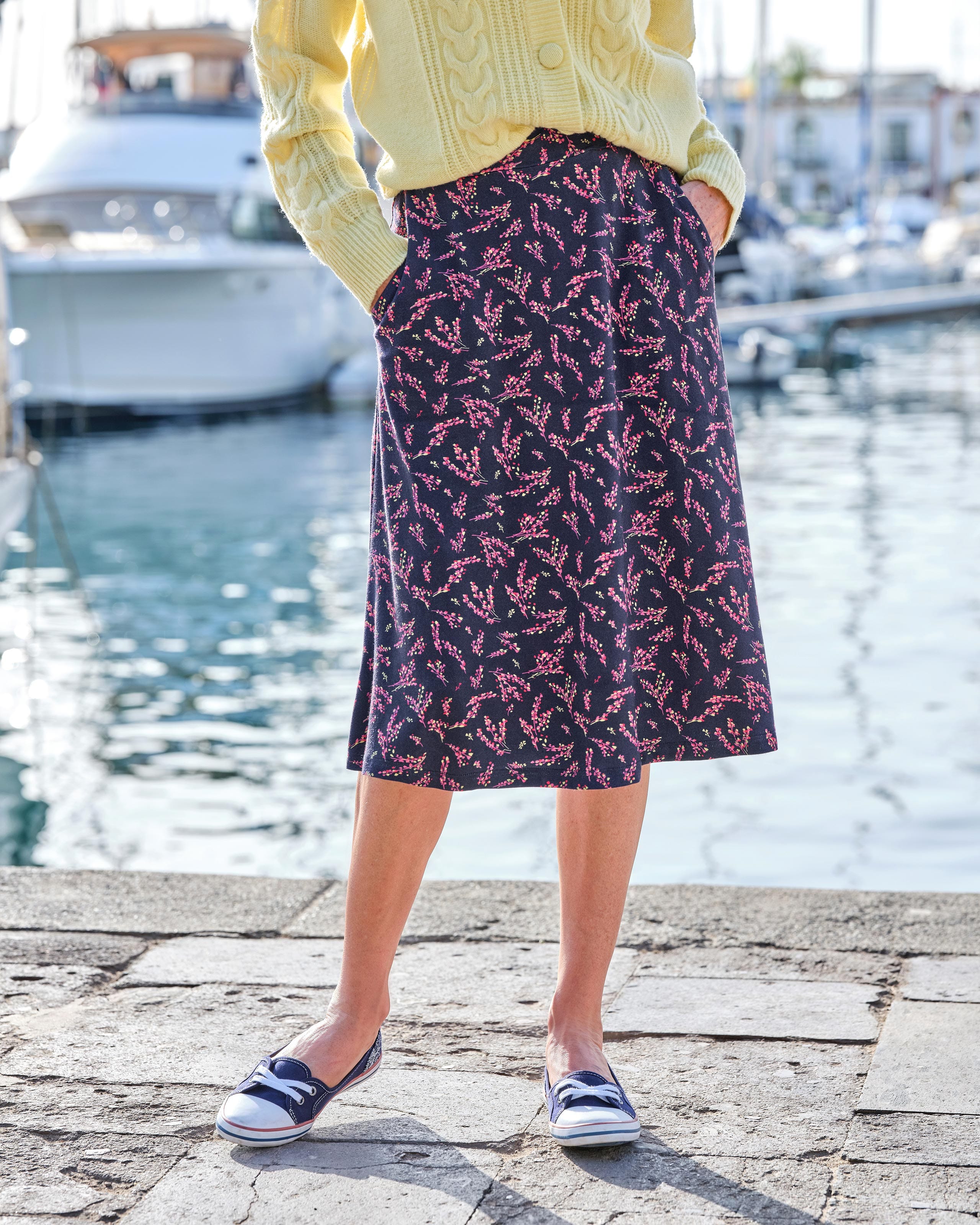 Marseilles Floral | Eco Viscose A Line Skirt | WoolOvers UK