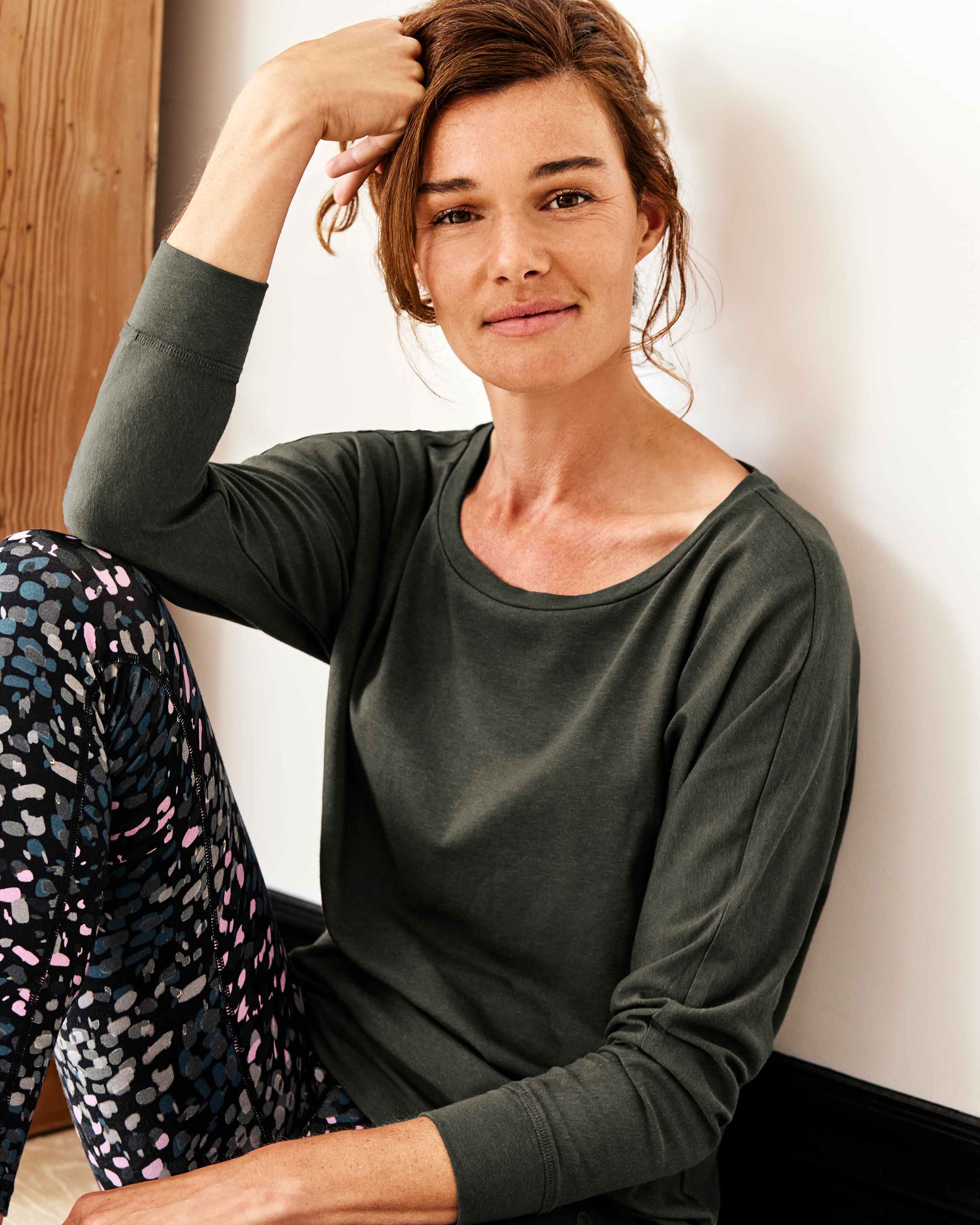 Bracken 71% Bamboo 24% Cotton 5% Elastane | Zen Full Length Batwing Top