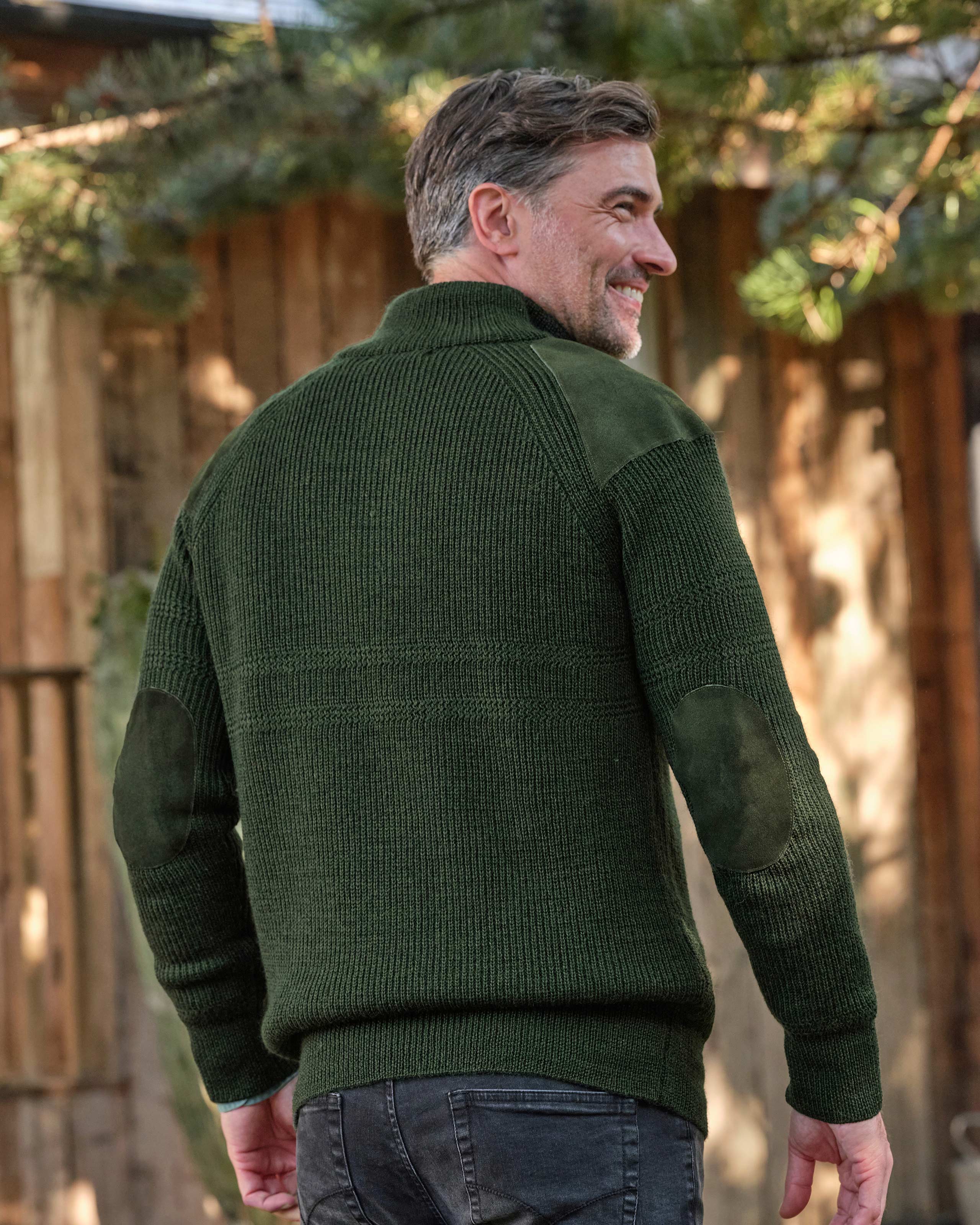 Hunter Green | 100% Pure Wool Hill Walker Jumper | WoolOvers UK