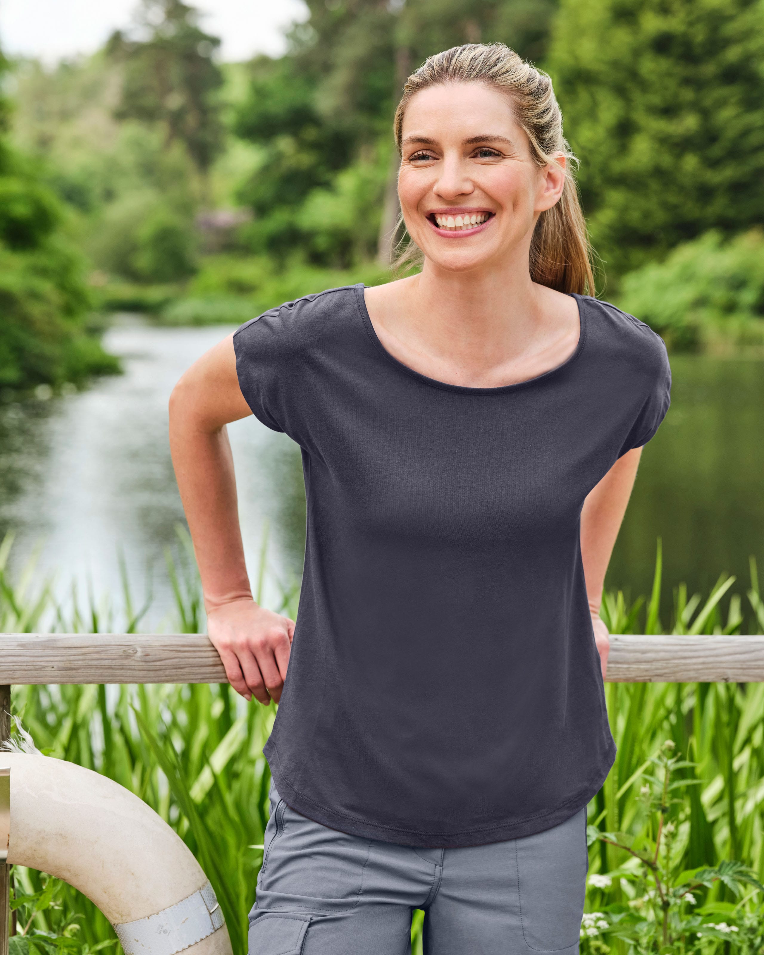 Marine | Flex Twist Back Top | WoolOvers UK
