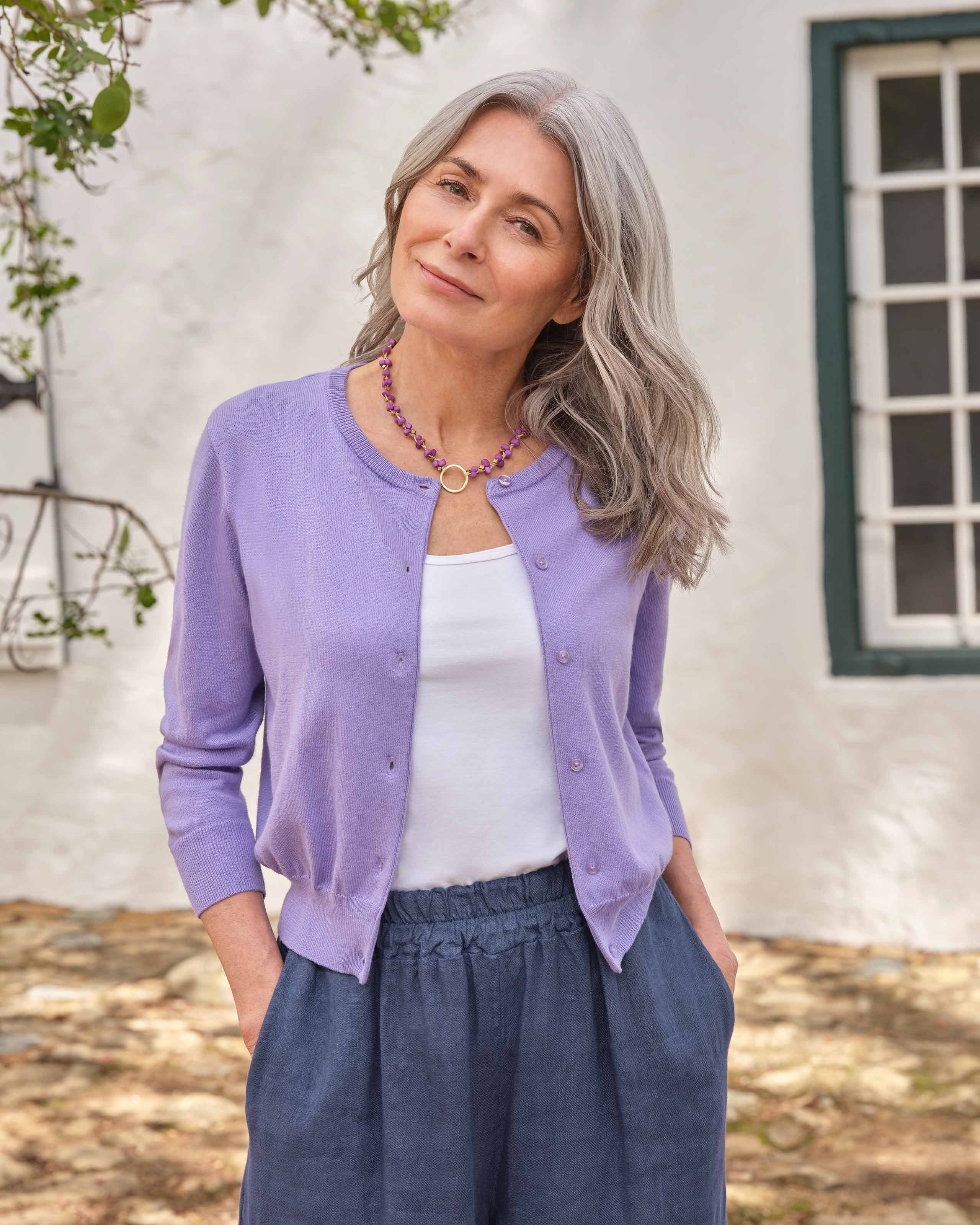 Purple Cardigans | Cable Knit Cardigans | WoolOvers US