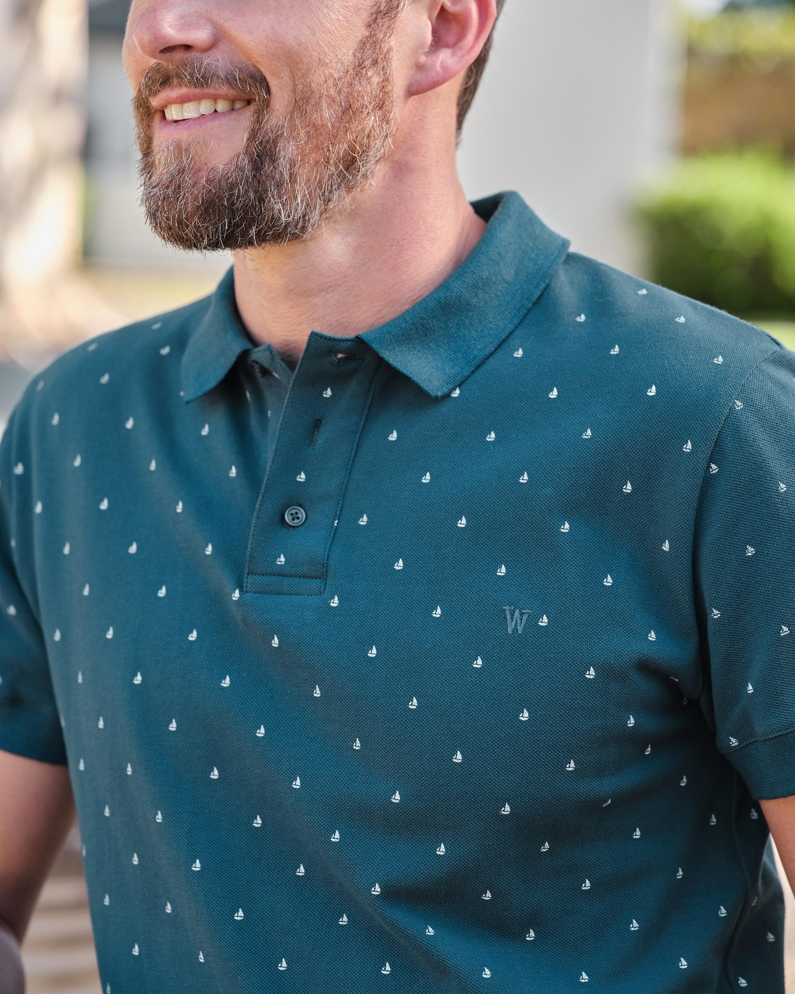 Bateau à voile | Polo classique - Homme - Pur Coton | WoolOvers FR