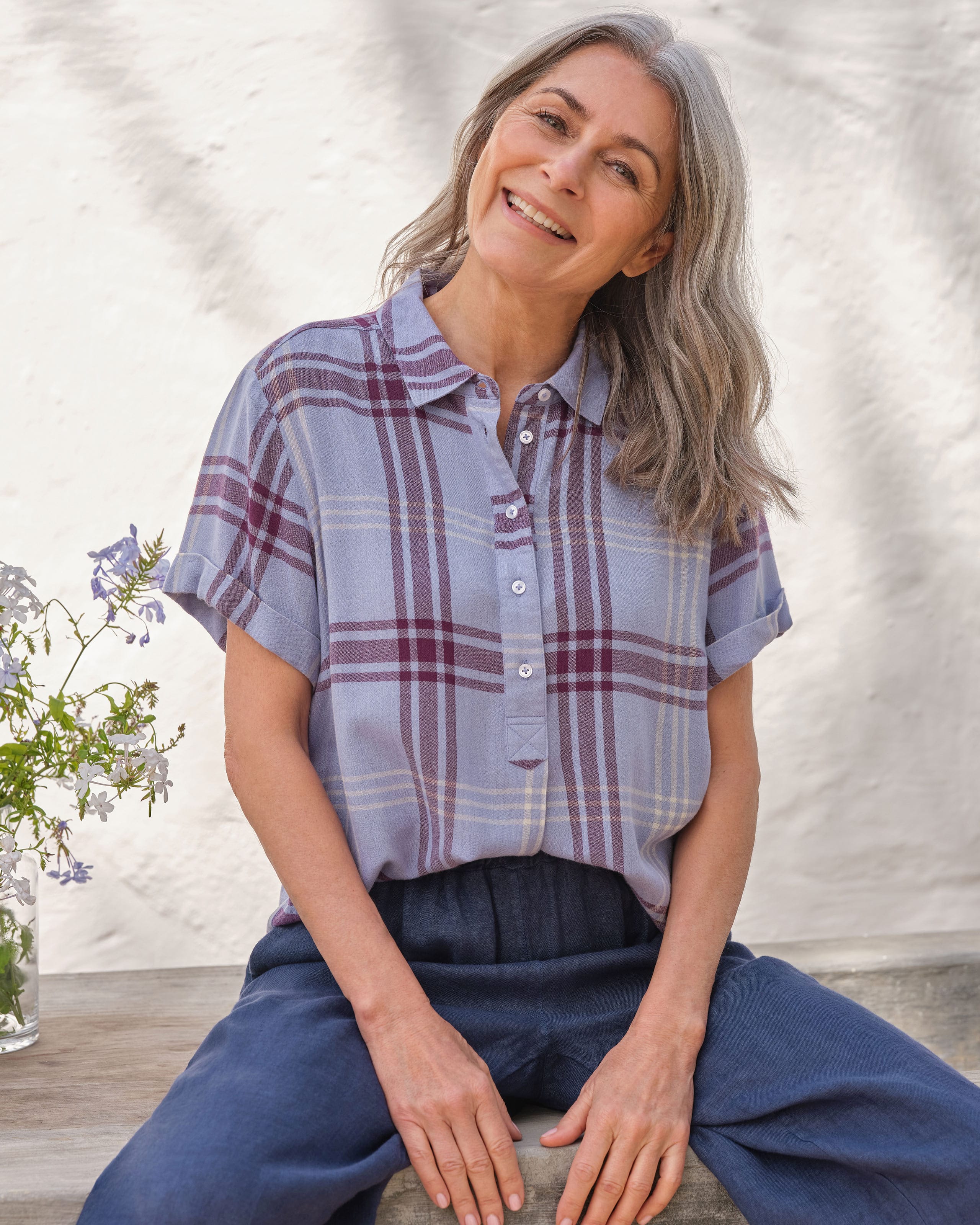 Pastel Check | Short Sleeve Check Shirt | WoolOvers AU