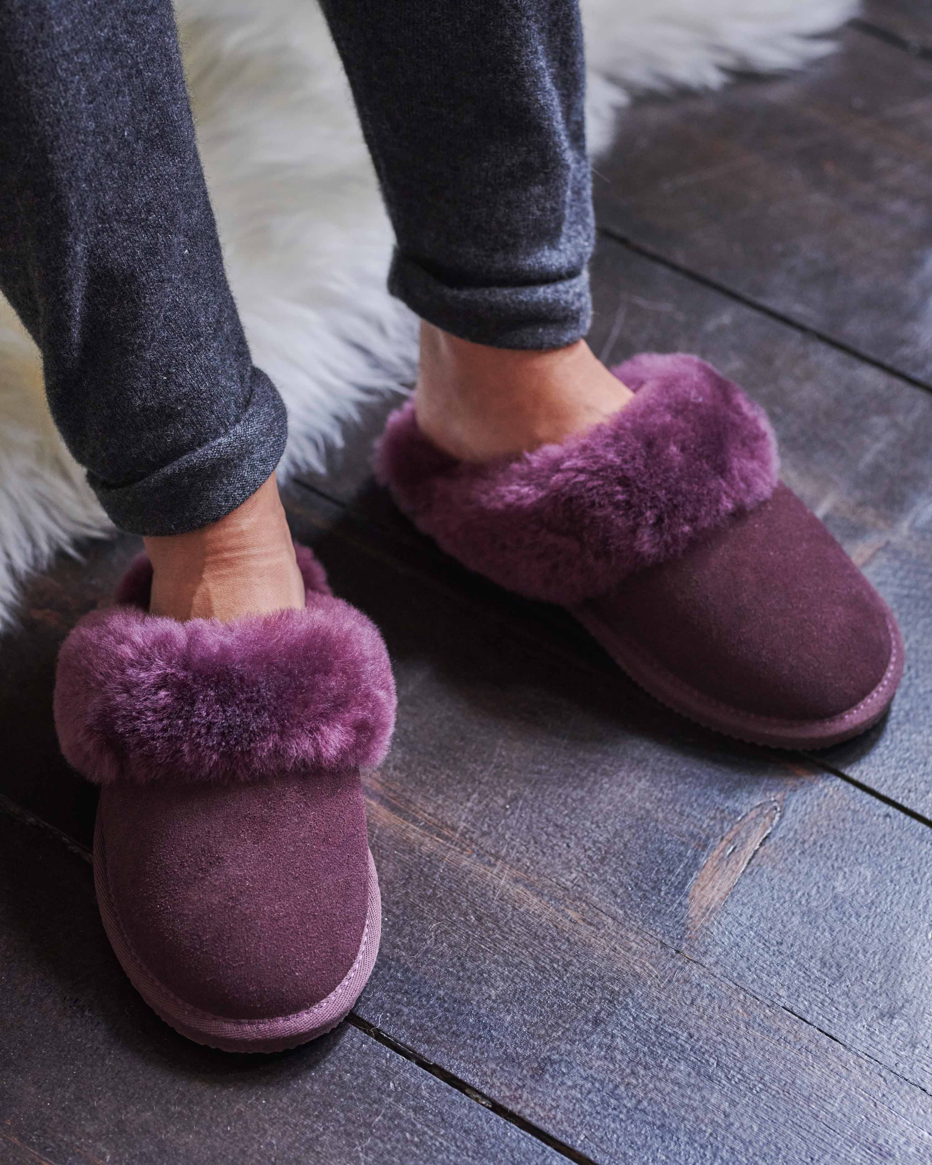 Plum | Womens Sheepskin Mule Slipper | WoolOvers US