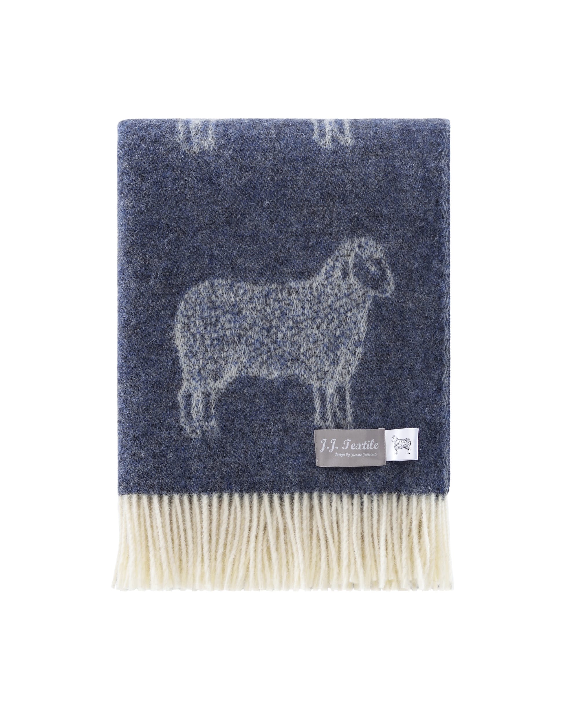 Denim Blue Sheep | Pure Wool Animal Throw | WoolOvers UK