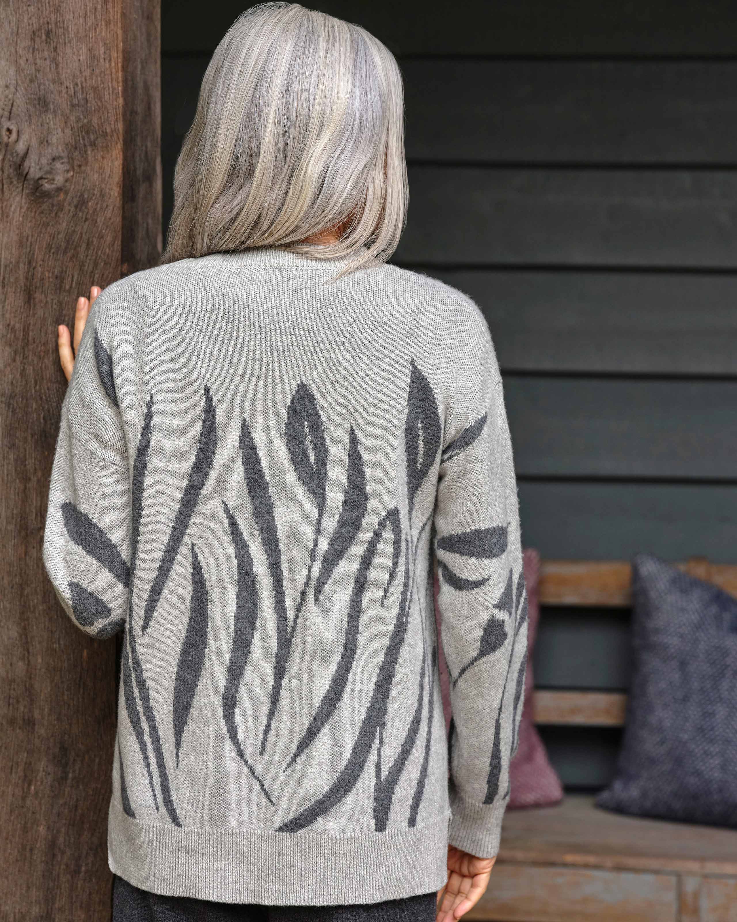 Greys | Soft Brushed Abstract Jumper | WoolOvers UK