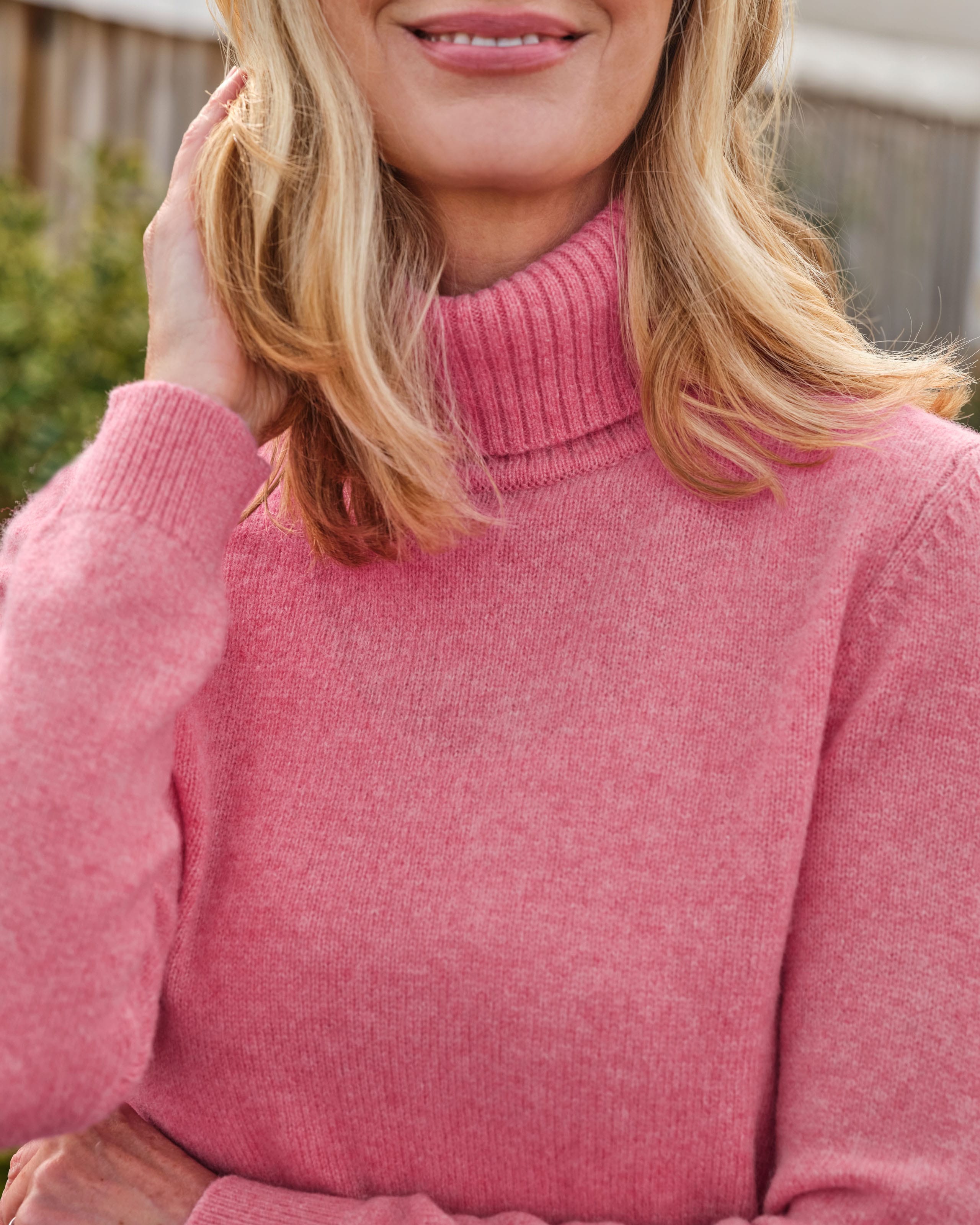 Pink Marl | Womens Lambswool Polo | WoolOvers UK