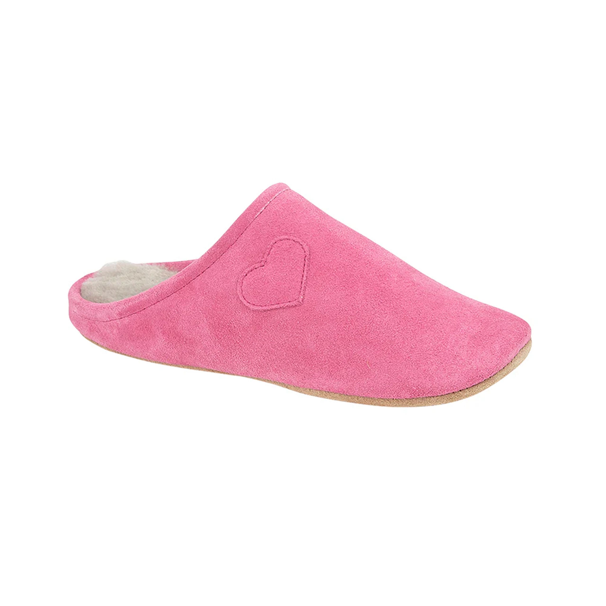 Fuchsia | Draper Heart Womens Sheepskin Mule Slippers | WoolOvers UK