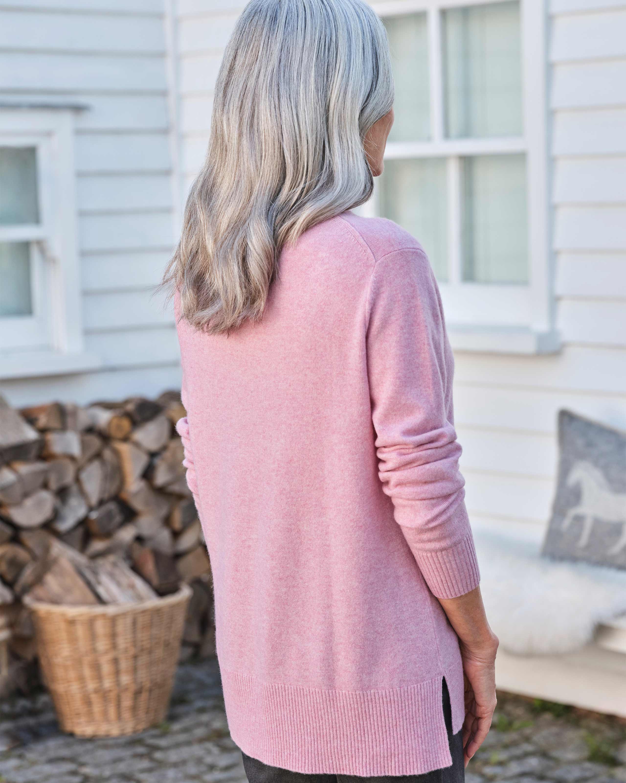 Petal Pink | Luxurious Cashmere Boxy Polo Neck Jumper | WoolOvers AU