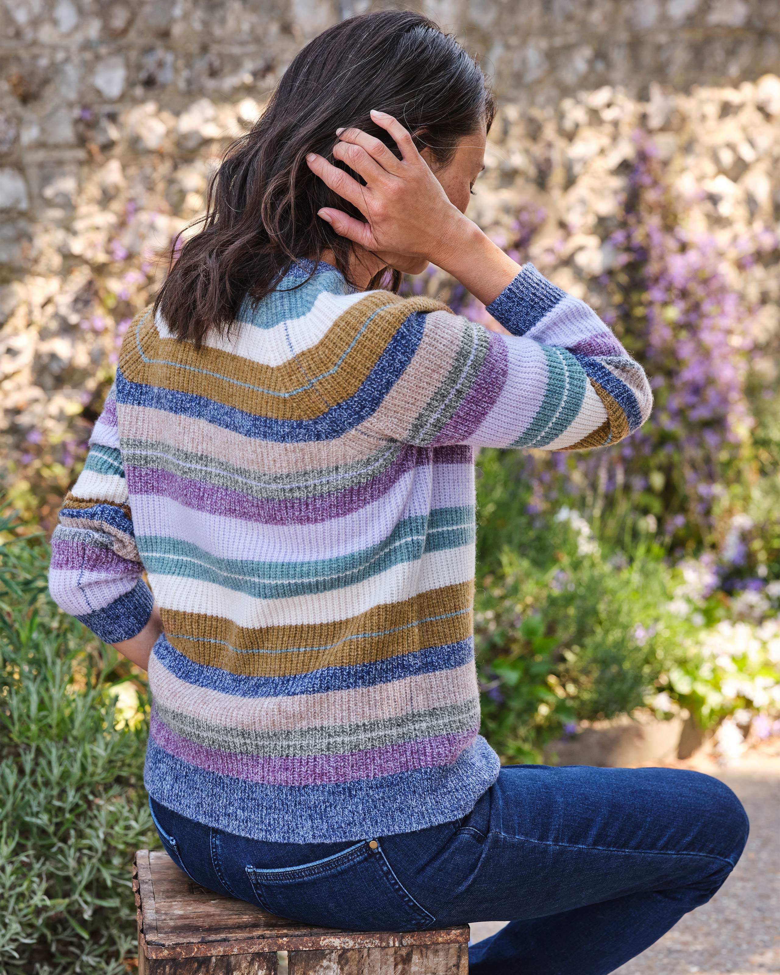 Multi | Marled Stripe Jumper | WoolOvers UK