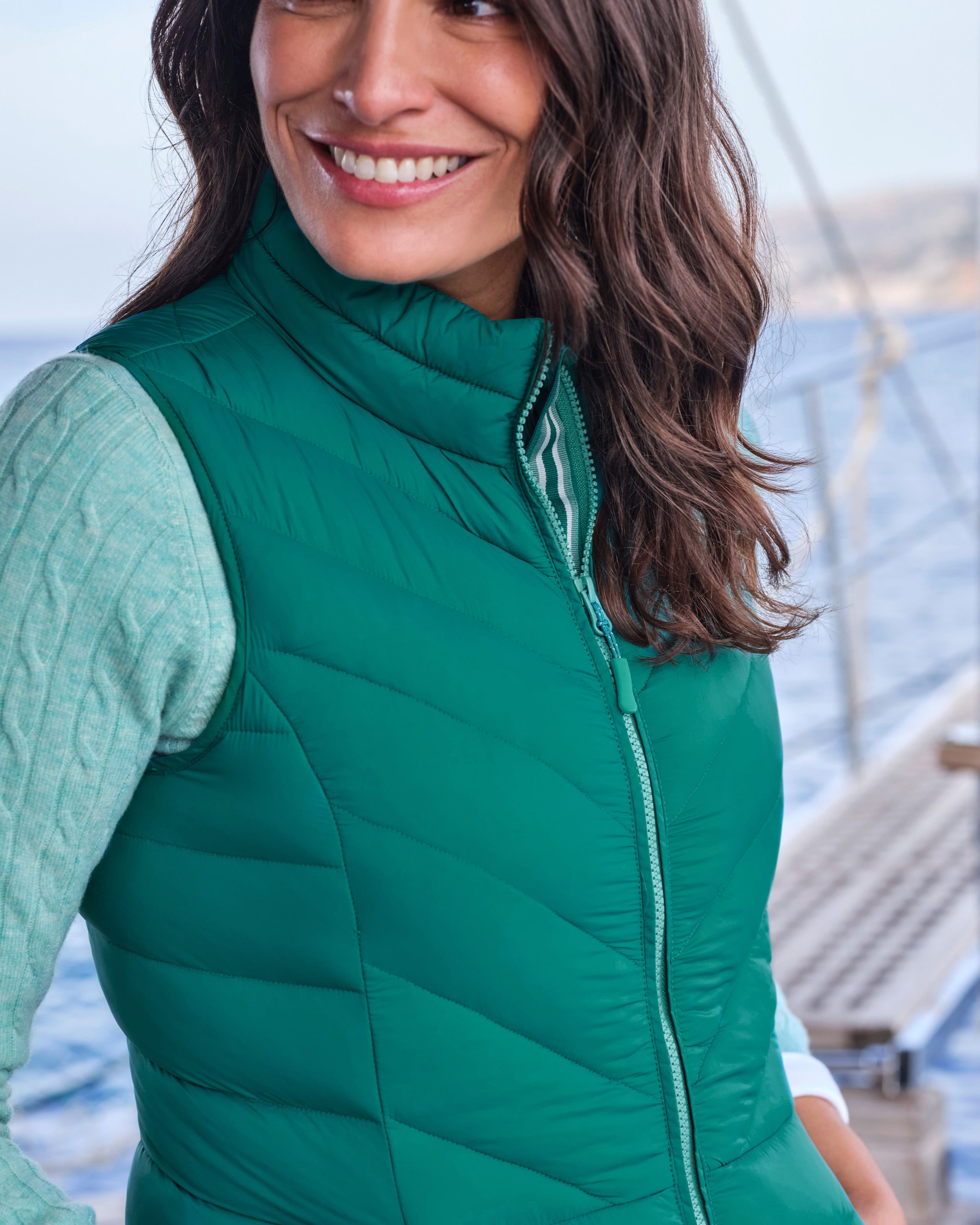 Deep Jade | Glen Puffer Vest | WoolOvers US