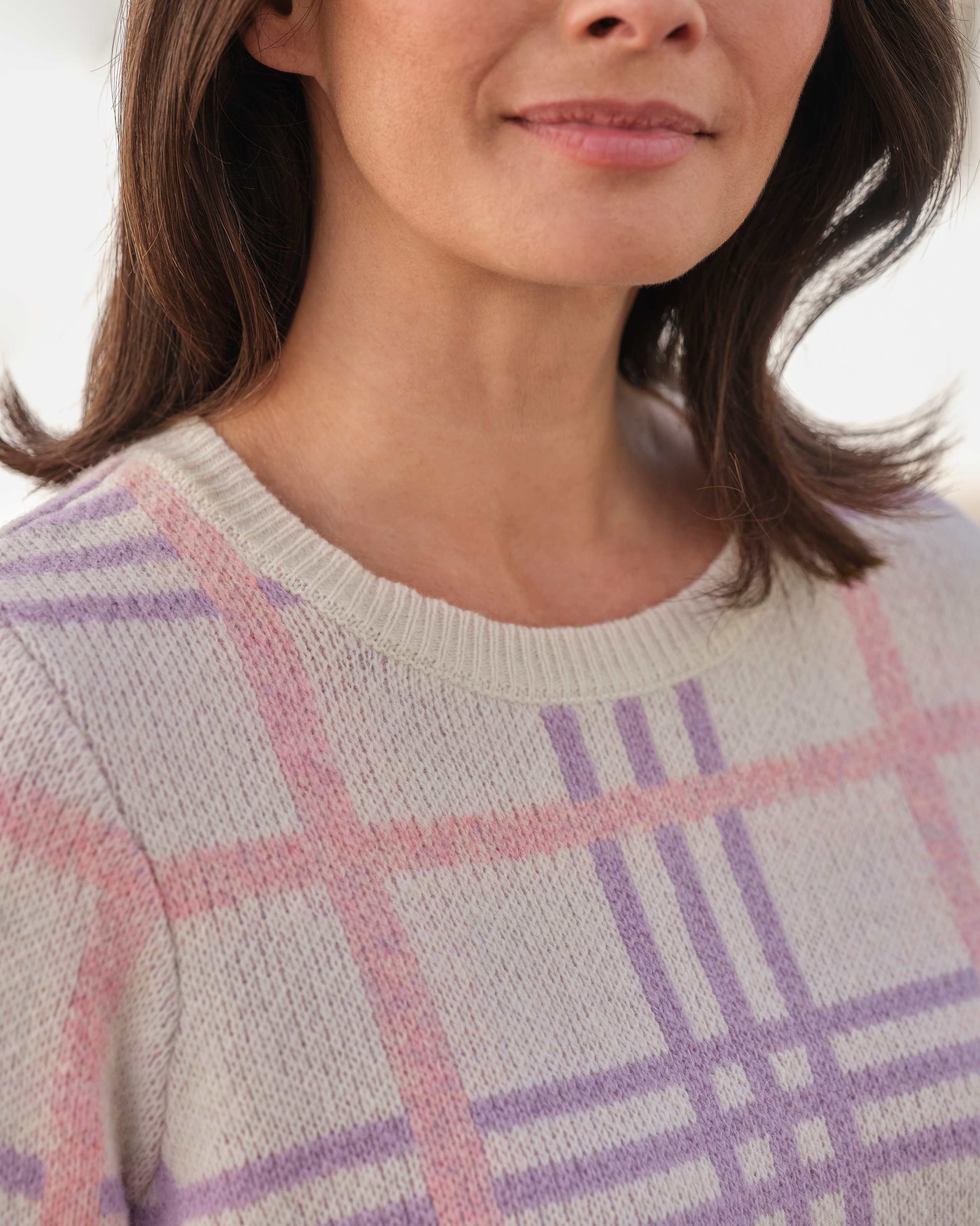 Cream Multi | Check Jumper | WoolOvers AU